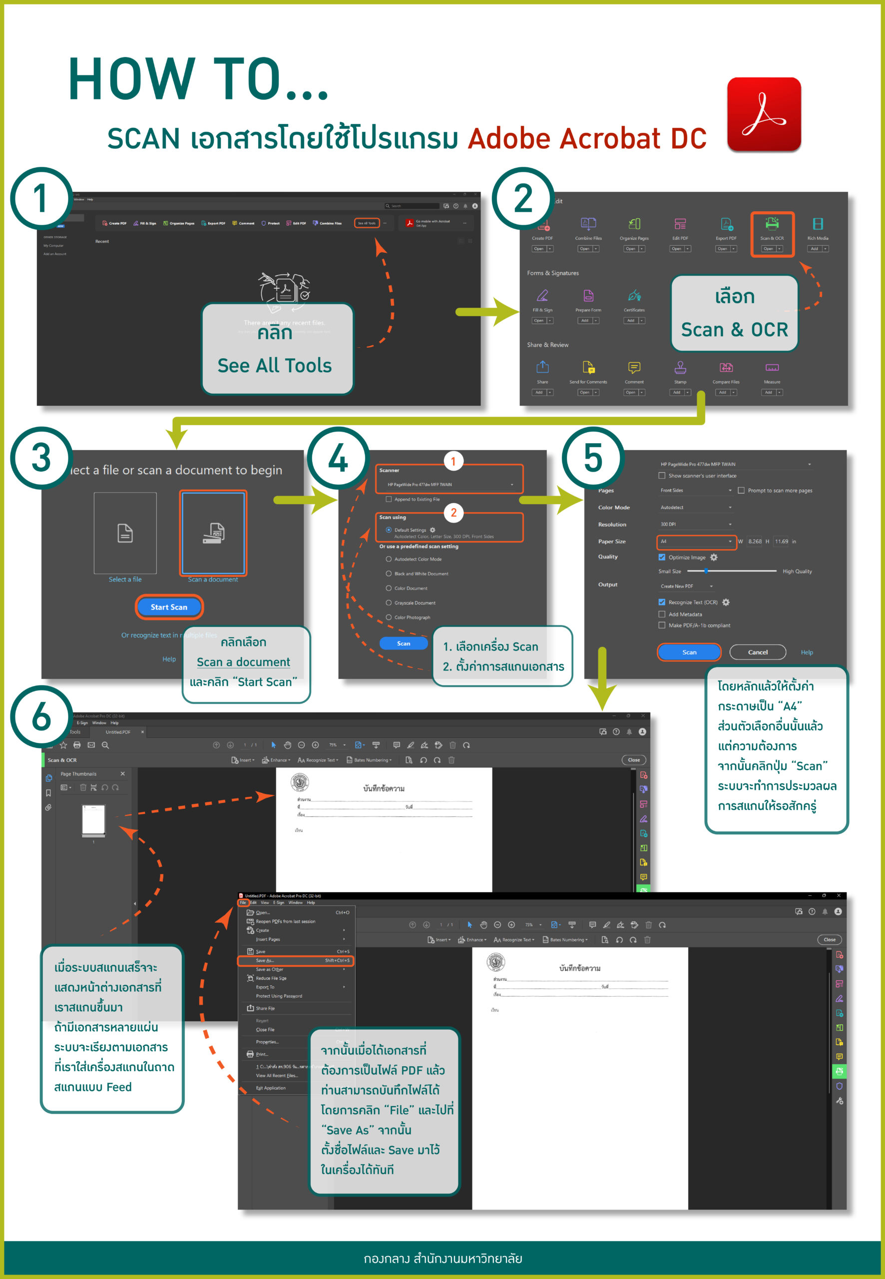 วิธีการ SCAN เอกสารโดยใช้โปรแกรม adobe Acrobat DC – CAD